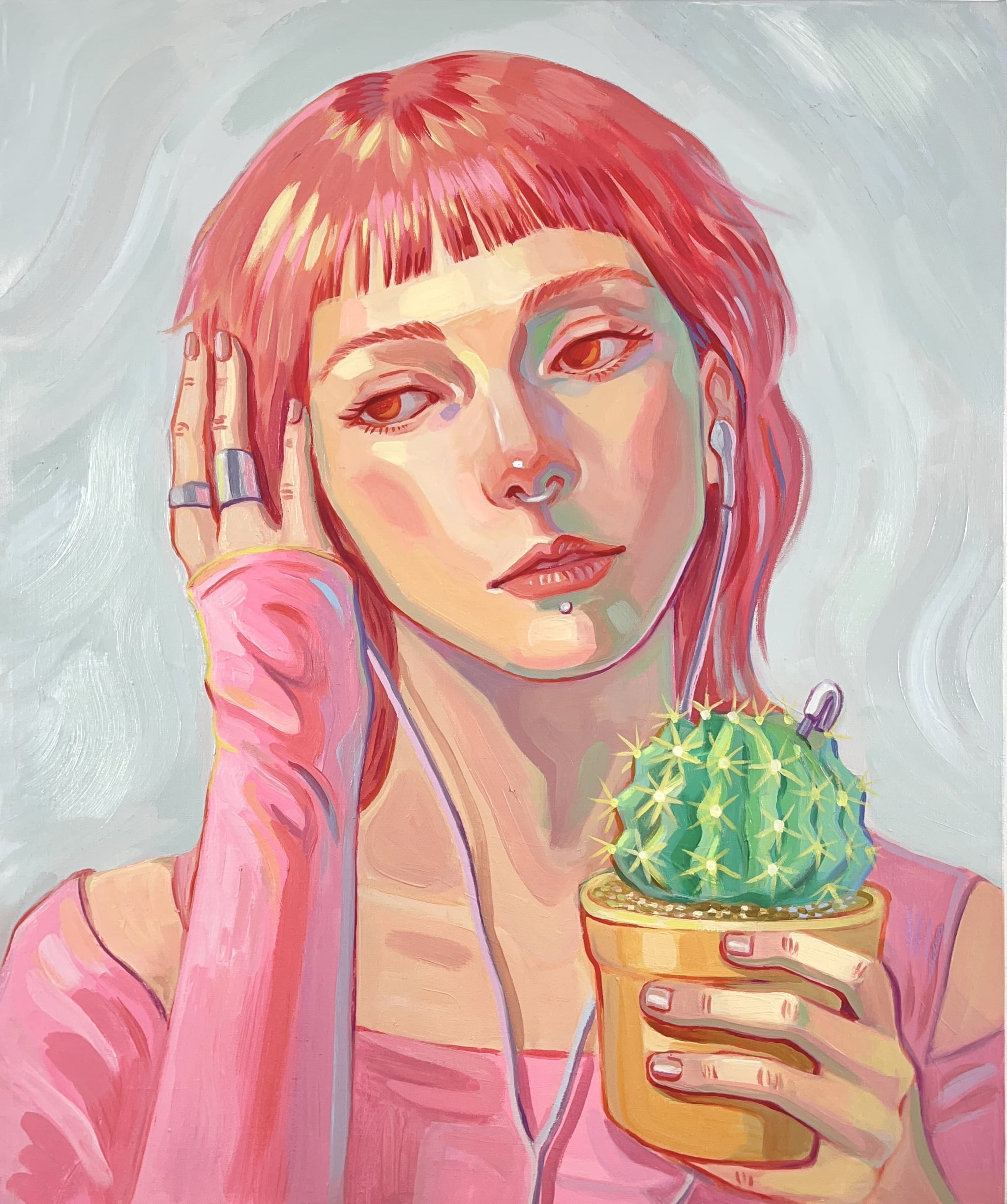 Playlist Oil Painting by Ota